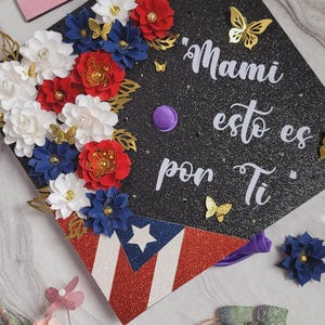 Puerto Rico Flag Graduation Cap Topper Custom Graduation Flag Paper ...