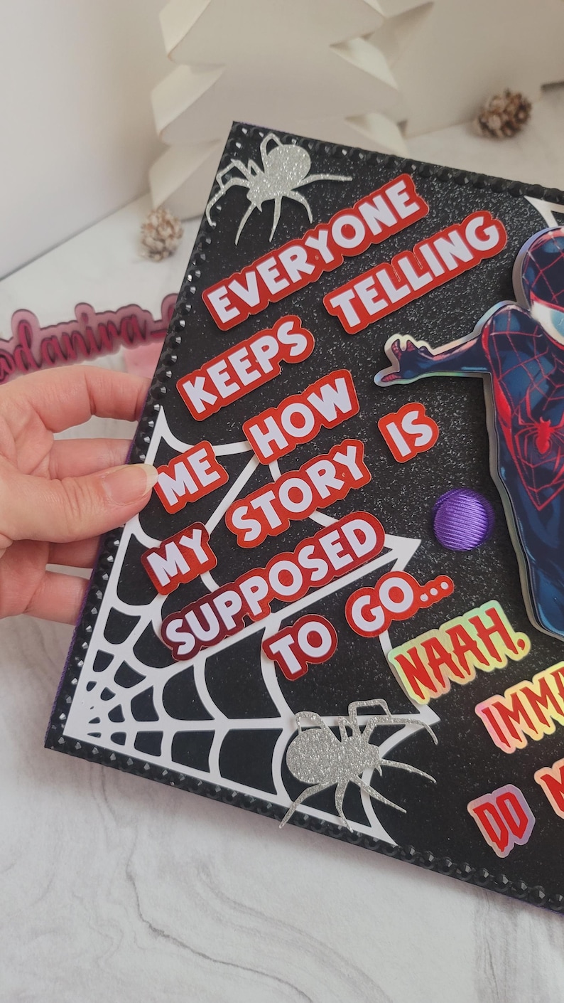 Spiderman Graduation Cap Topper Class of 2026 Black Spider Graduate ...