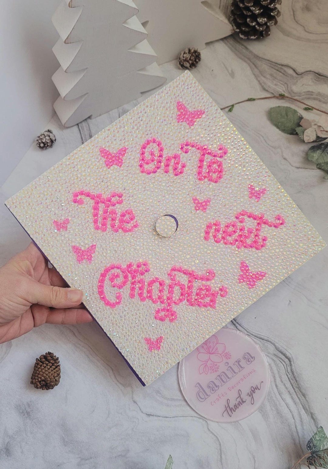 Custom Rhinestone Graduation Cap: Jeweled Class of 2026 on to the Next ...