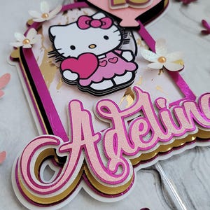 Hello Cake Topper, Cake Topper, Kitti Birthday Decorations, 3D Cake ...