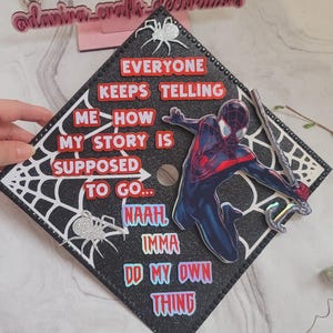 Spiderman Graduation Cap Topper Class of 2026 Black Spider Graduate ...