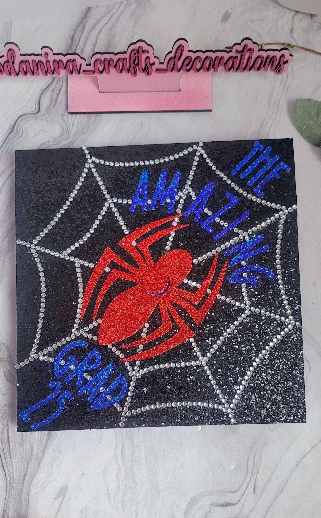 RHINESTONES Spider Graduation Cap Topper, Class of 2025, Spider Man ...