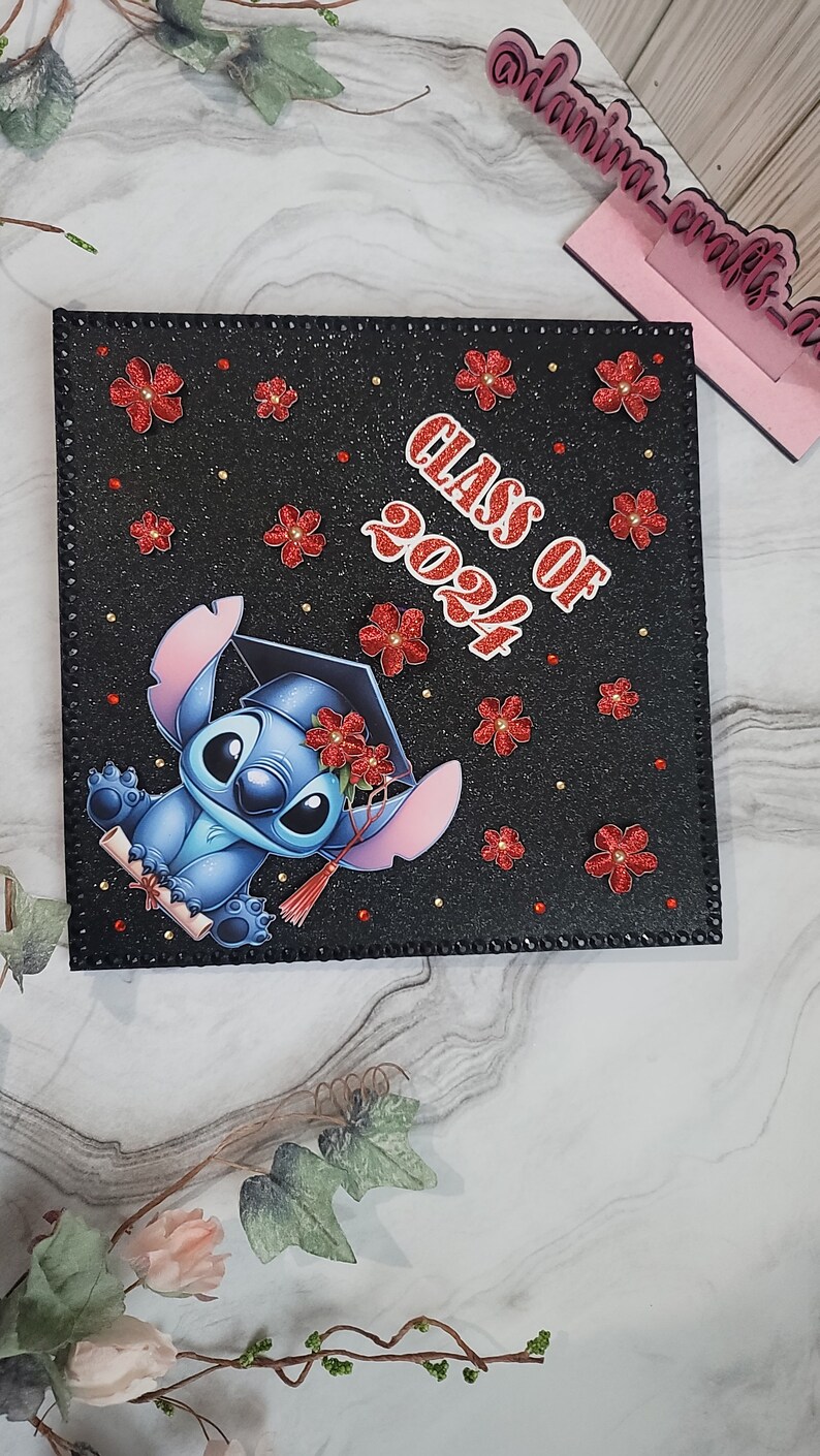 Stitch Graduation, Stitch Graduation Cap, Class of 2024, Cap Custom ...