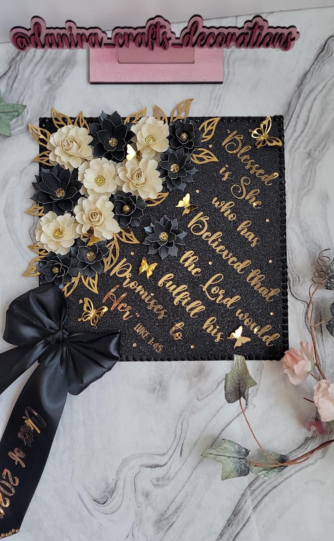 Graduation Cap Topper Decorations, Custom Text and Colors Grad Cap With ...