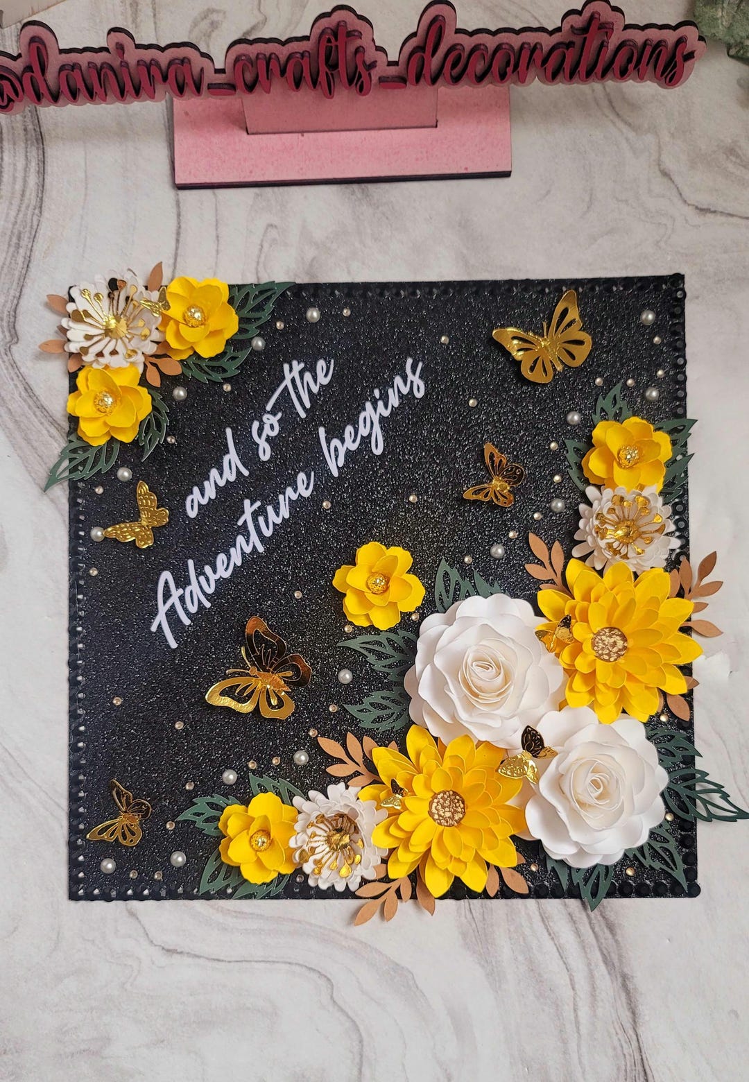 Sunflower Graduation Cap, Grad Cap, Adventure Begins Graduation Cap ...