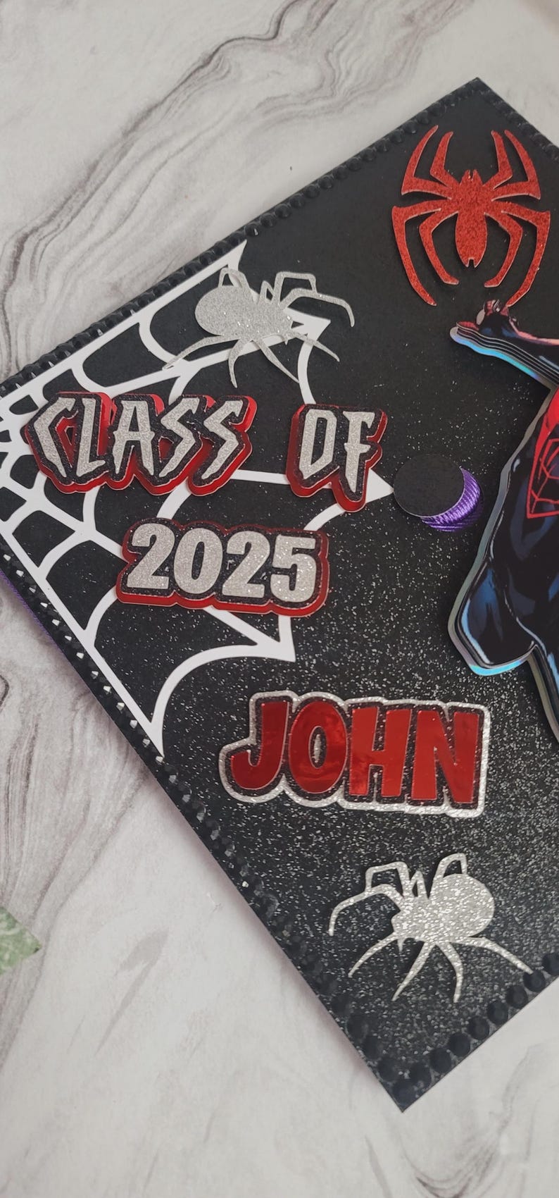 Spiderman Graduation Cap Topper Class of 2026 Black Spider Graduate ...