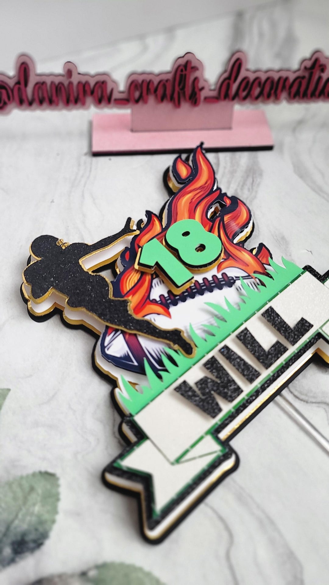 Custom Football Cake Topper,3d Football Cake Topper, Cake Topper ...