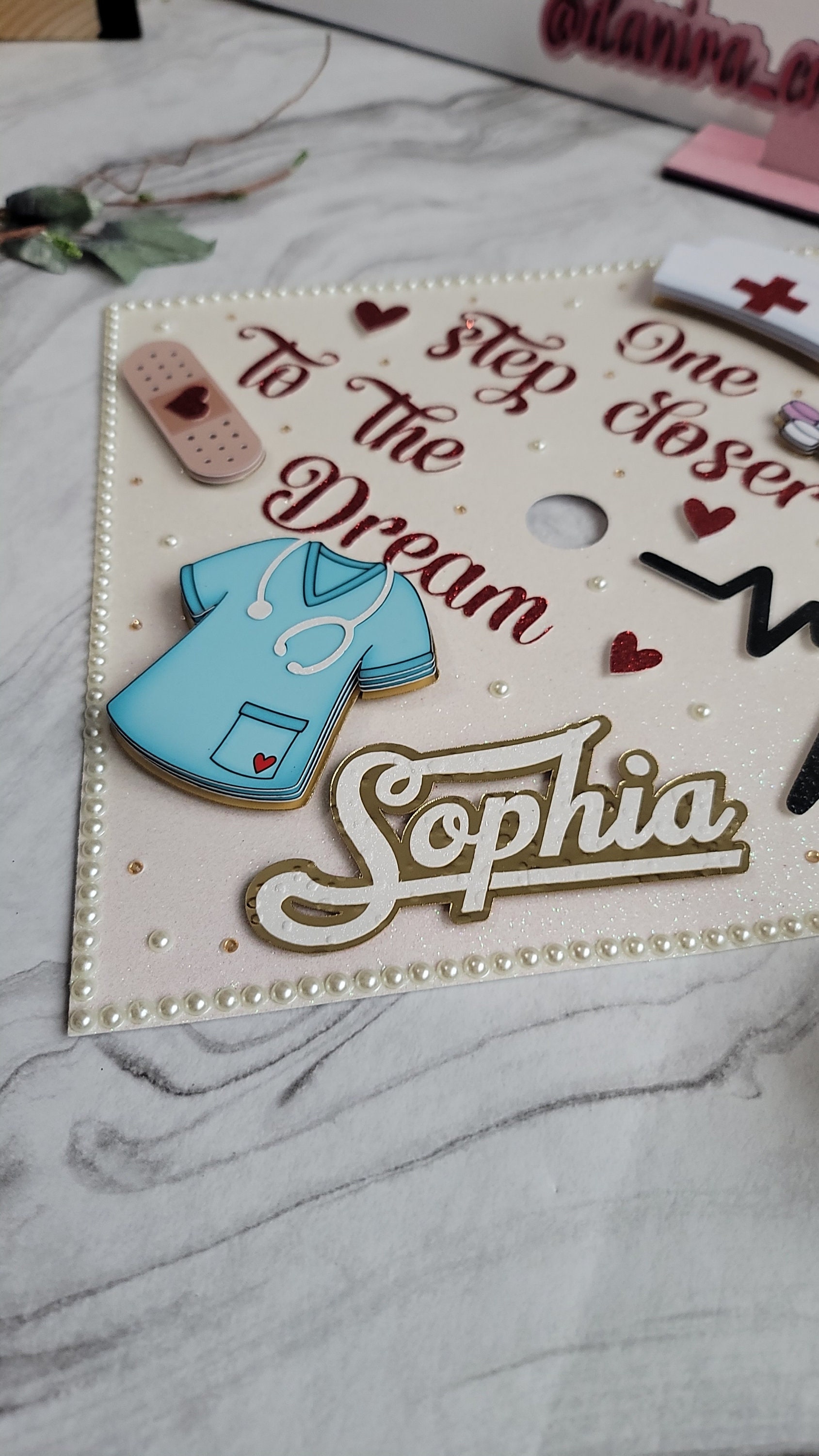 Nurse Graduation Cap Topper ,healthcare Graduation Cap, Doctor ...