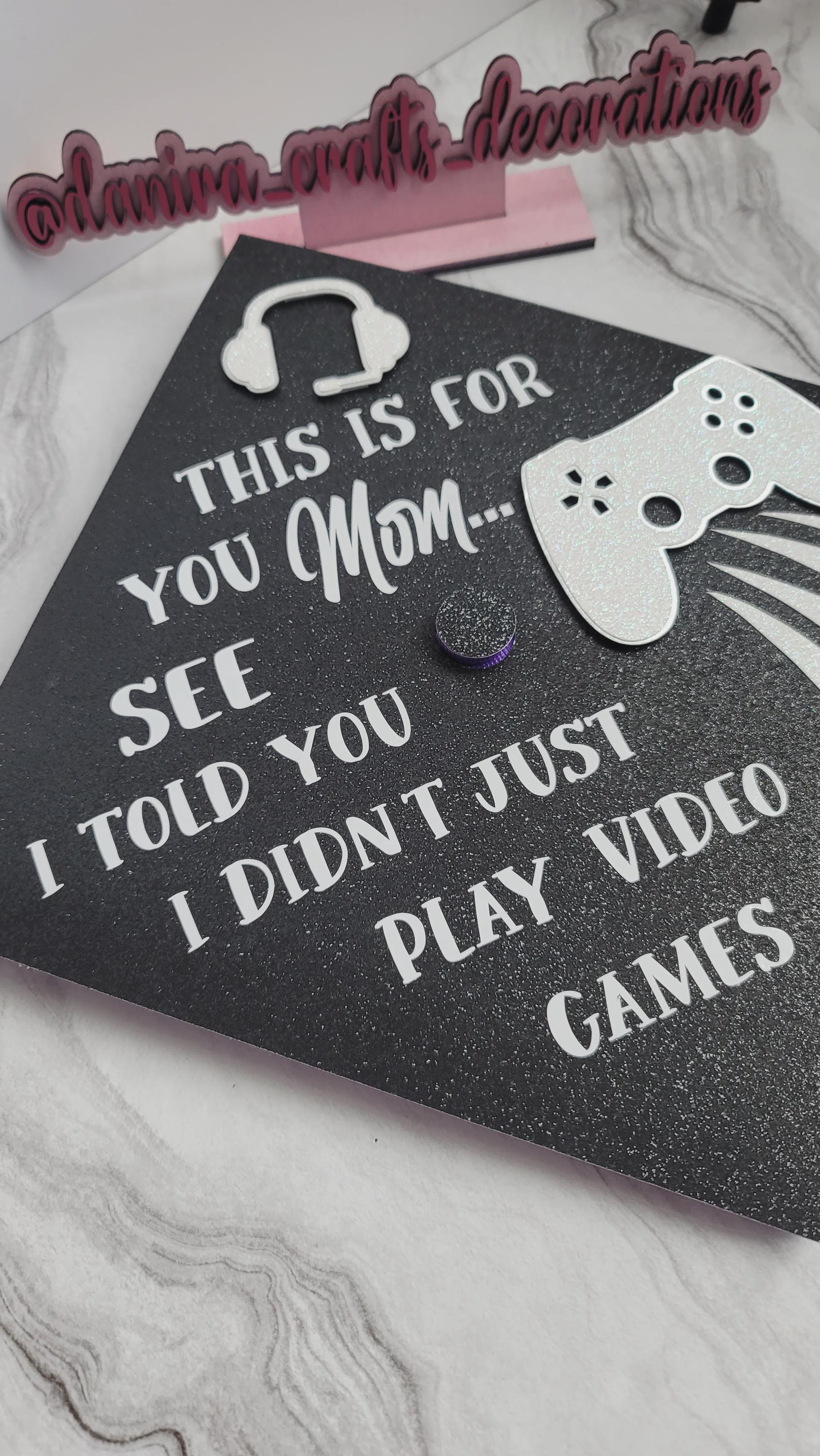 Gamer Graduation Cap Topper Customizable Gaming Controller Decor Class ...