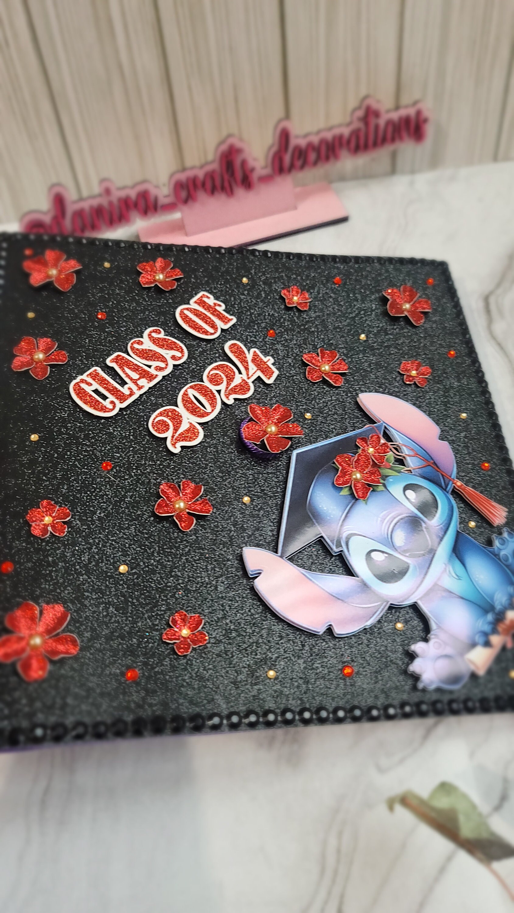 Stitch Graduation, Stitch Graduation Cap, Class of 2024, Cap Custom ...