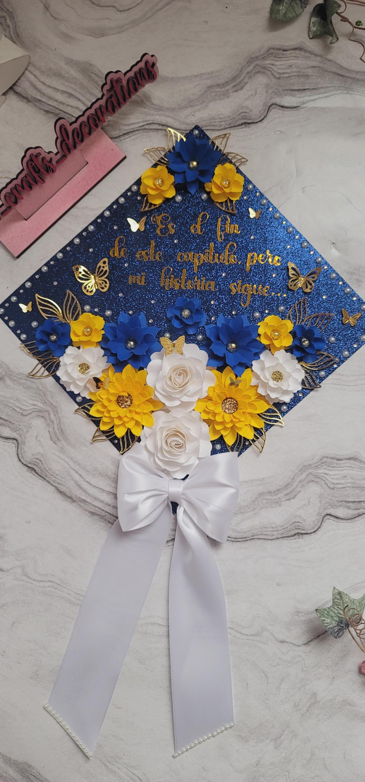 Custom Sunflower Graduation Cap Topper, Custom Qute and Colors, Class ...