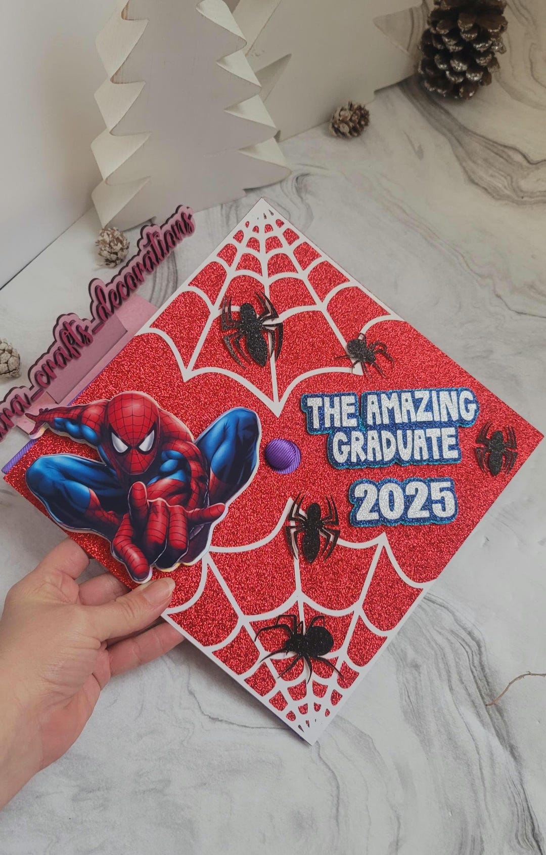 Custom Spider Graduation Cap Topper, Class of 2025, Spider Man ...