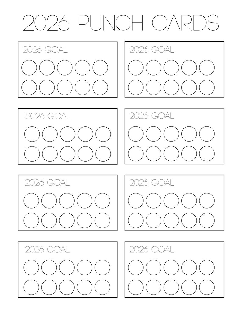 2026 Vision Board Bingo and Punch Card Bundle - Etsy