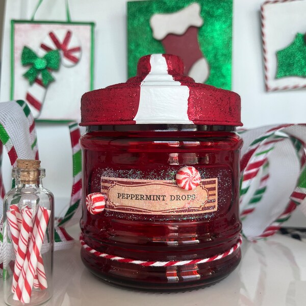 Peppermint Candy Jar - Etsy