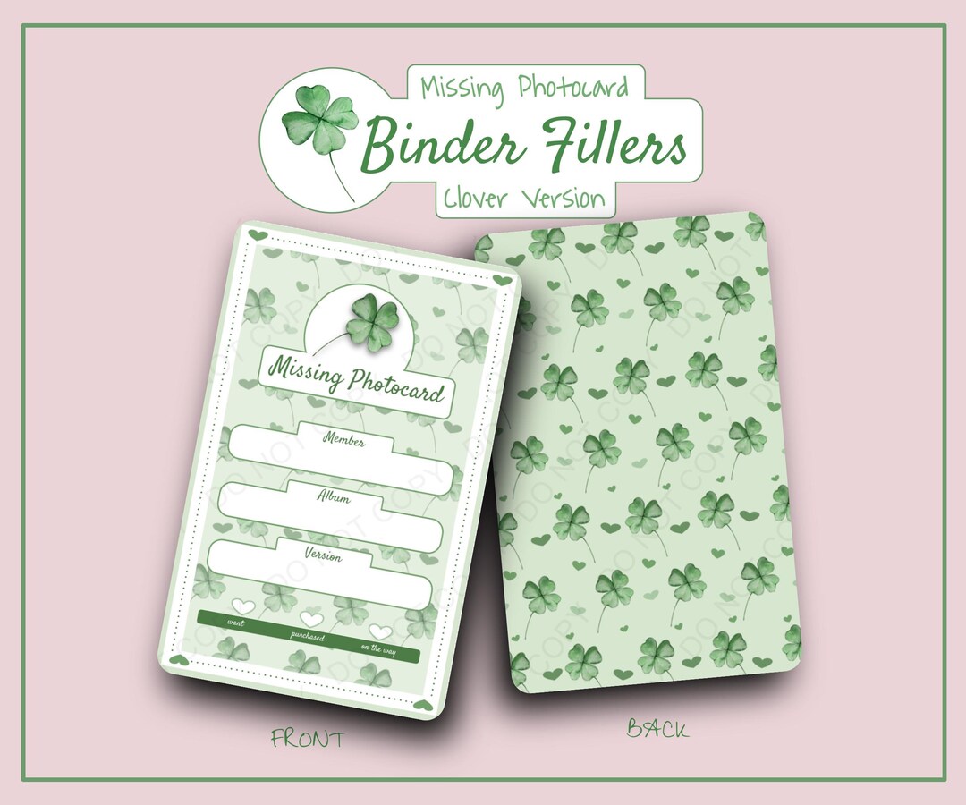 Stray Kids Clover Photocard Binder Filler (digital Download) - Etsy