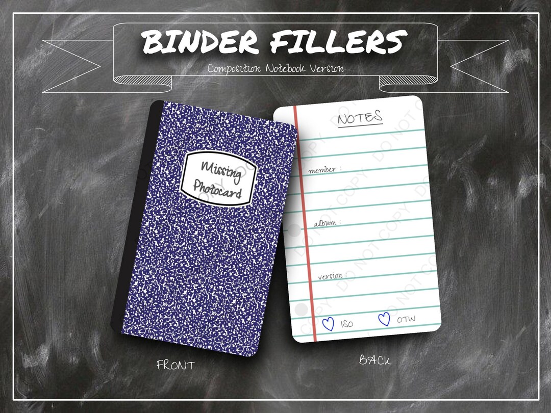 PURPLE Composition Notebook Version | Kpop Photocard Binder Filler ...