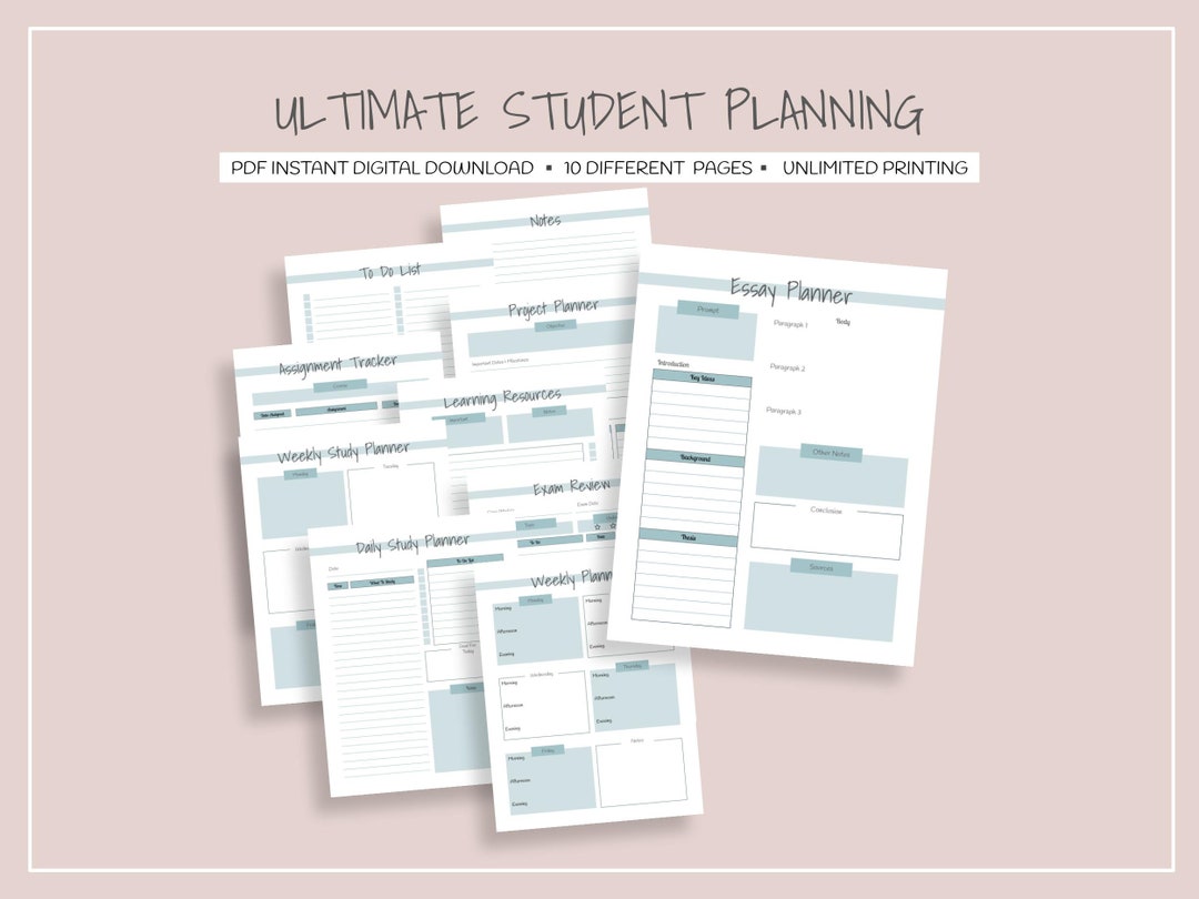 Teal Ultimate Student Planning and Notes Pages | TEAL PLANNER ...