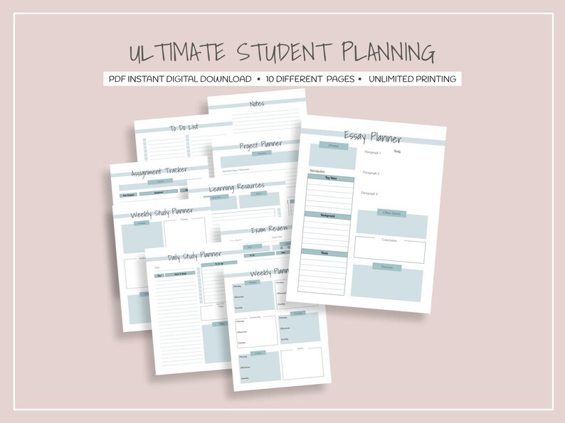 Teal Ultimate Student Planning and Notes Pages | TEAL PLANNER ...