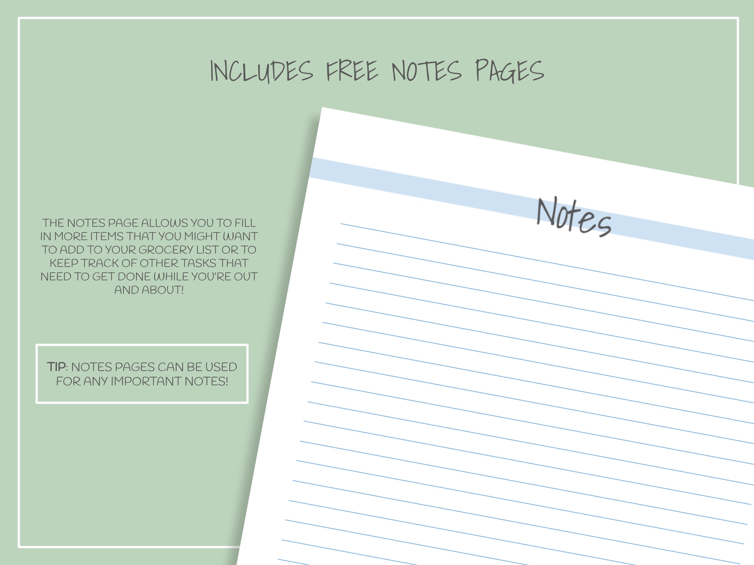 Printable Grocery List FREE Notes Page Minimalistic Clean - Etsy