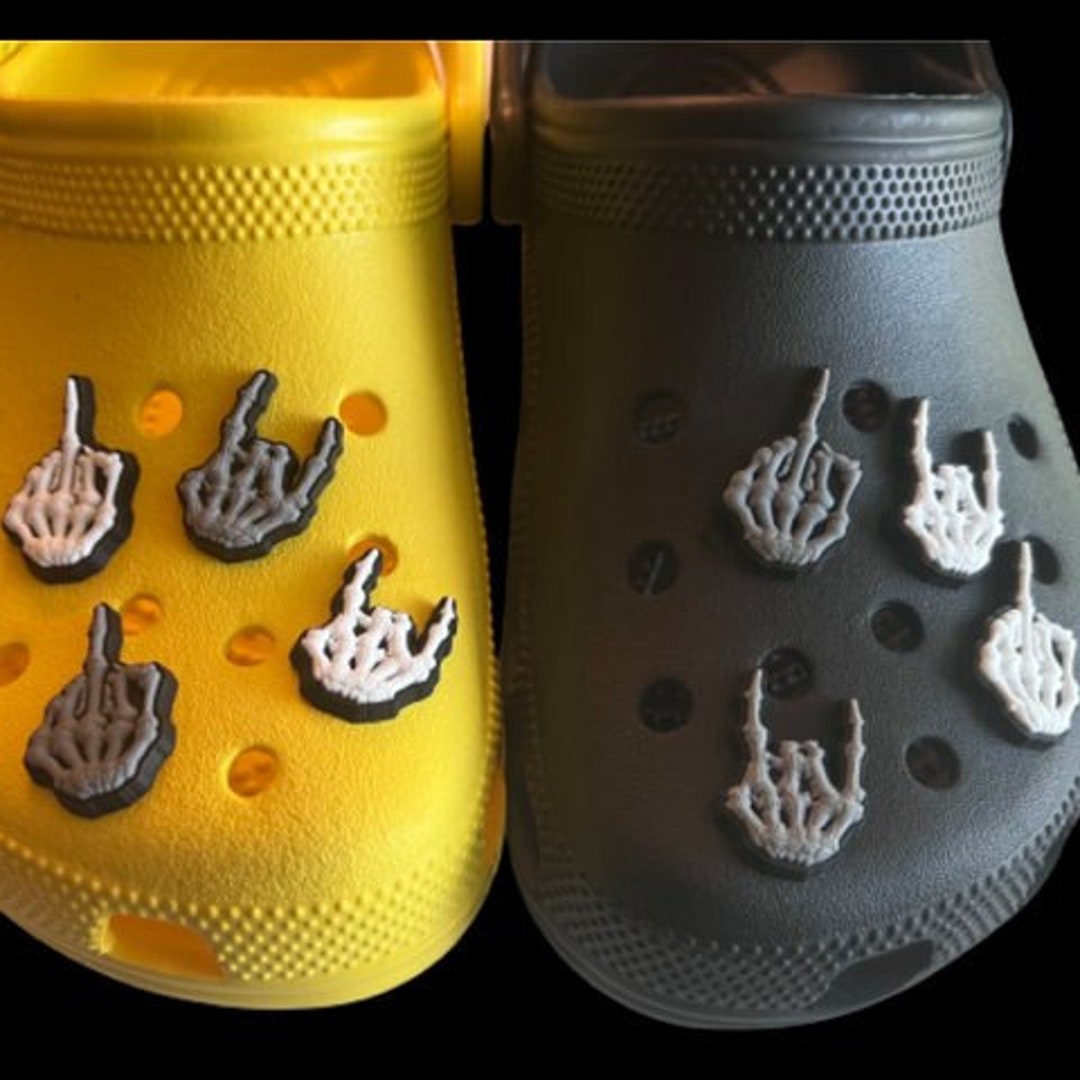 Skull Hand Croc Charms Middle Finger Croc Charms Goth Croc Charms Rock ...