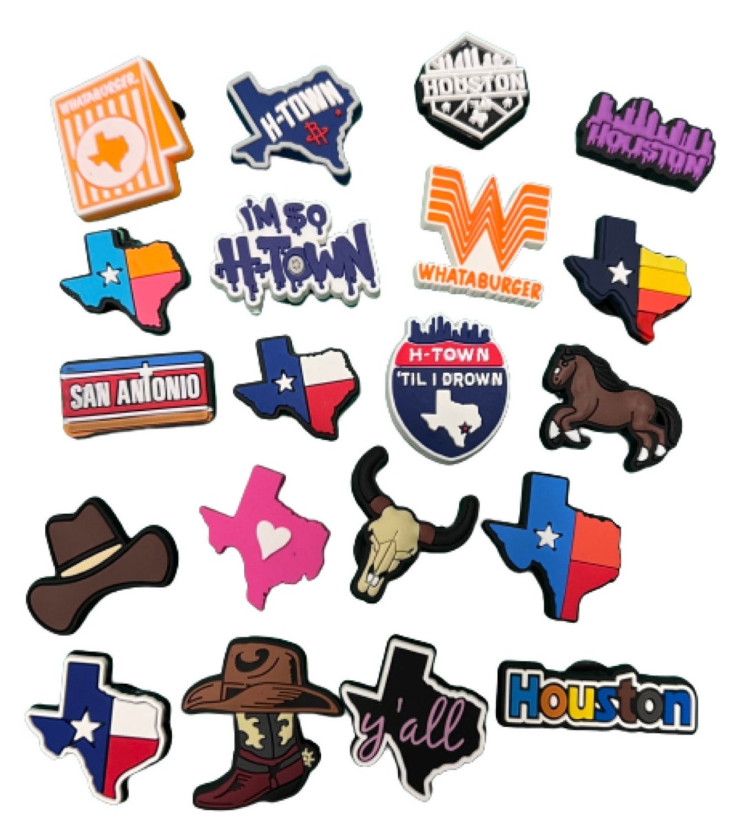 Texas Croc Charms Houston Croc Charms - Etsy