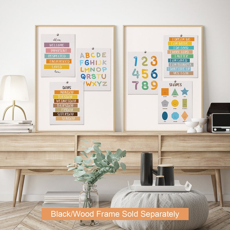 Educational Poster Set, Classroom Decor, Learning Print Homeschool ...