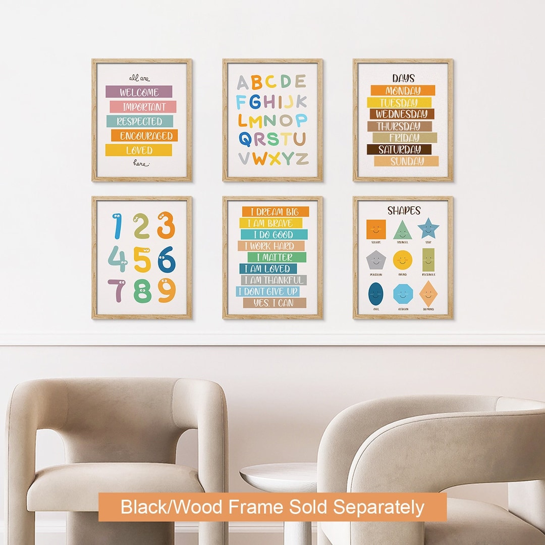 Educational Poster Set, Classroom Decor, Learning Print Homeschool ...