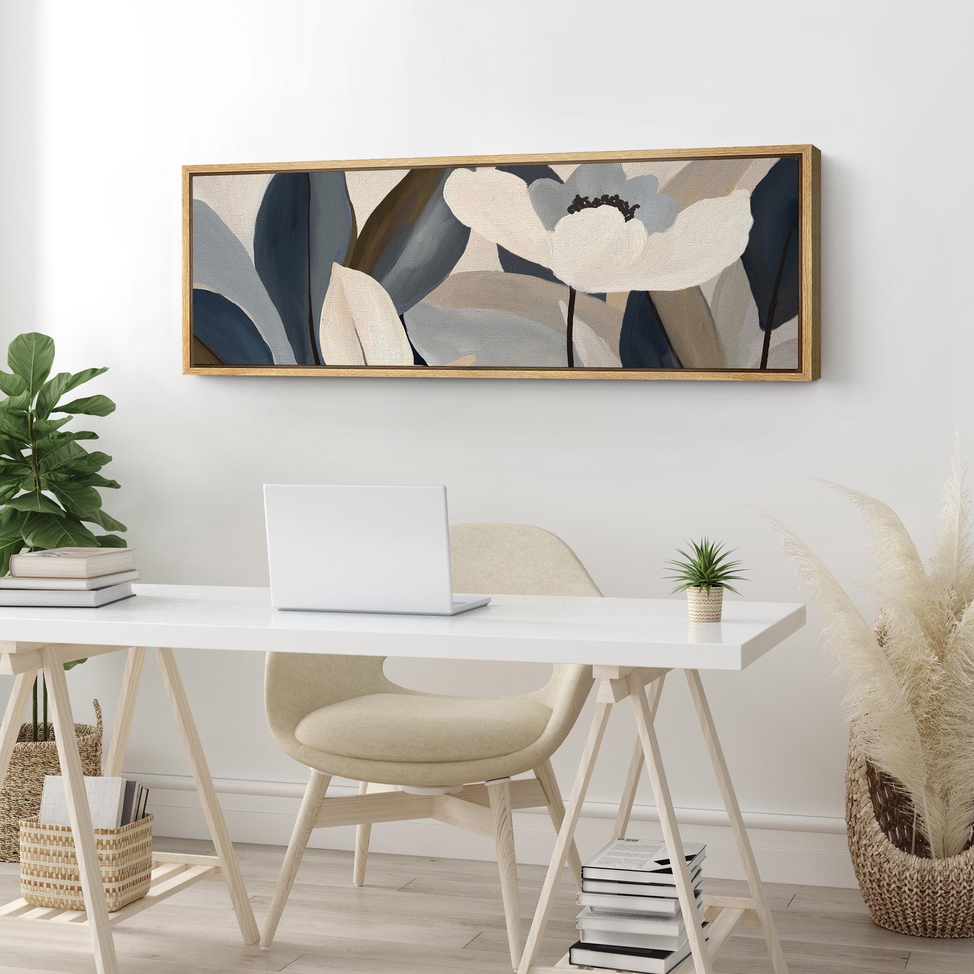 Framed Canvas Large Wall Art Print Abstract Botanical Floral Leaf Art ...