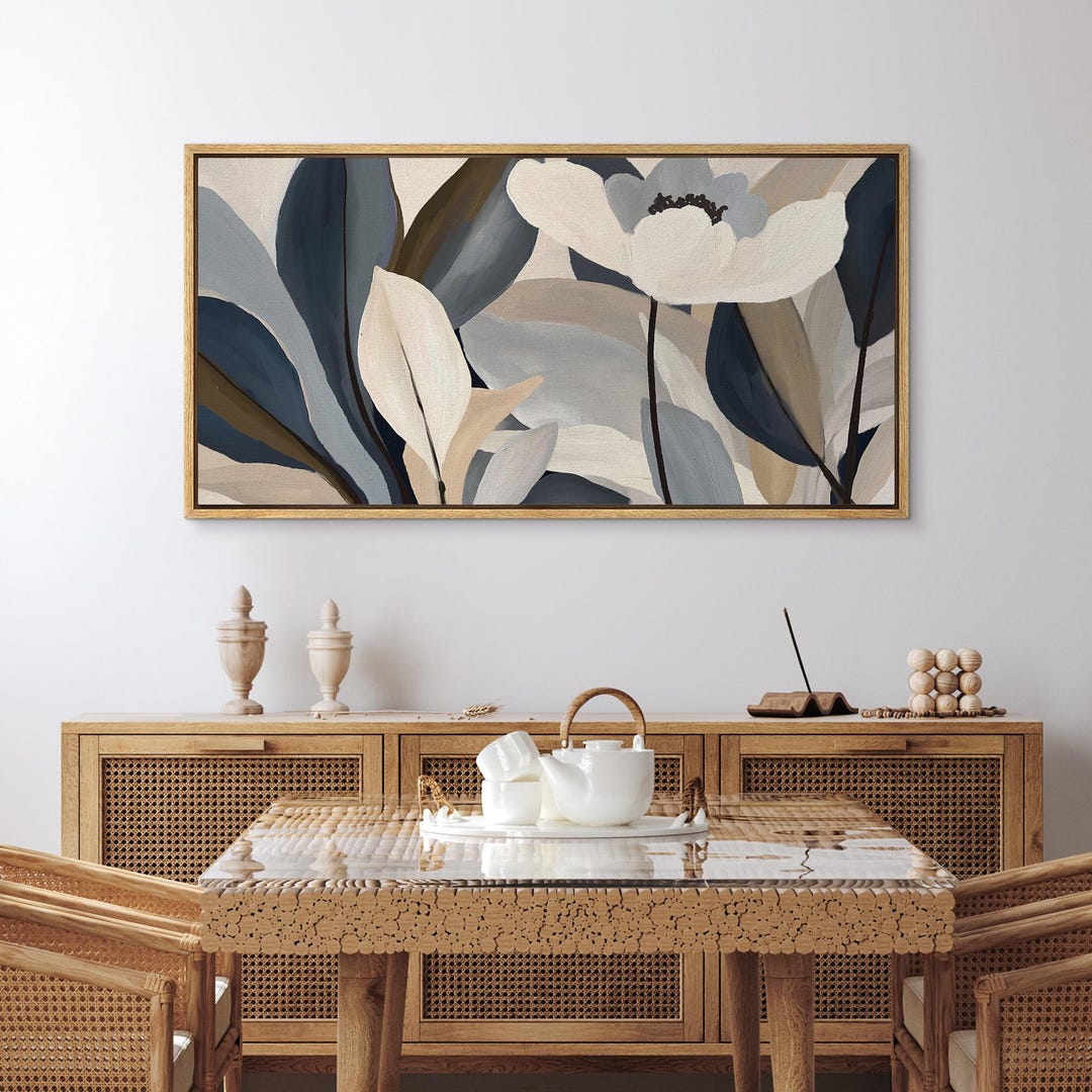 Framed Canvas Large Wall Art Print Abstract Botanical Floral Leaf Art ...