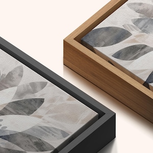 Framed Canvas Wall Art Prints Set of 3 Abstract Geometric Flower ...