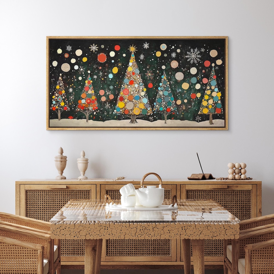 Large Wall Art Framed Canvas Prints Christmas Tree Wall Art Winter ...