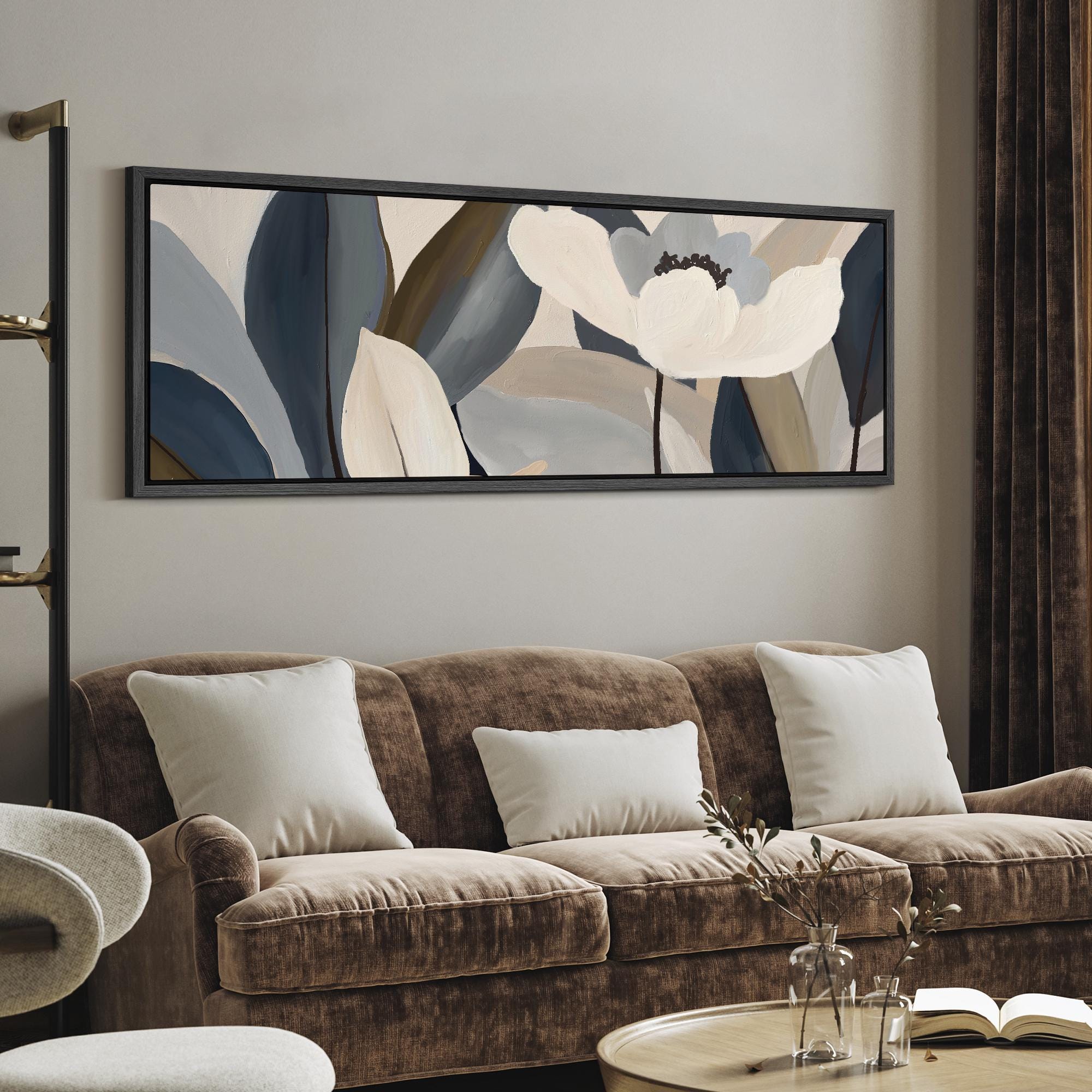 Framed Canvas Large Wall Art Print Abstract Botanical Floral Leaf Art ...