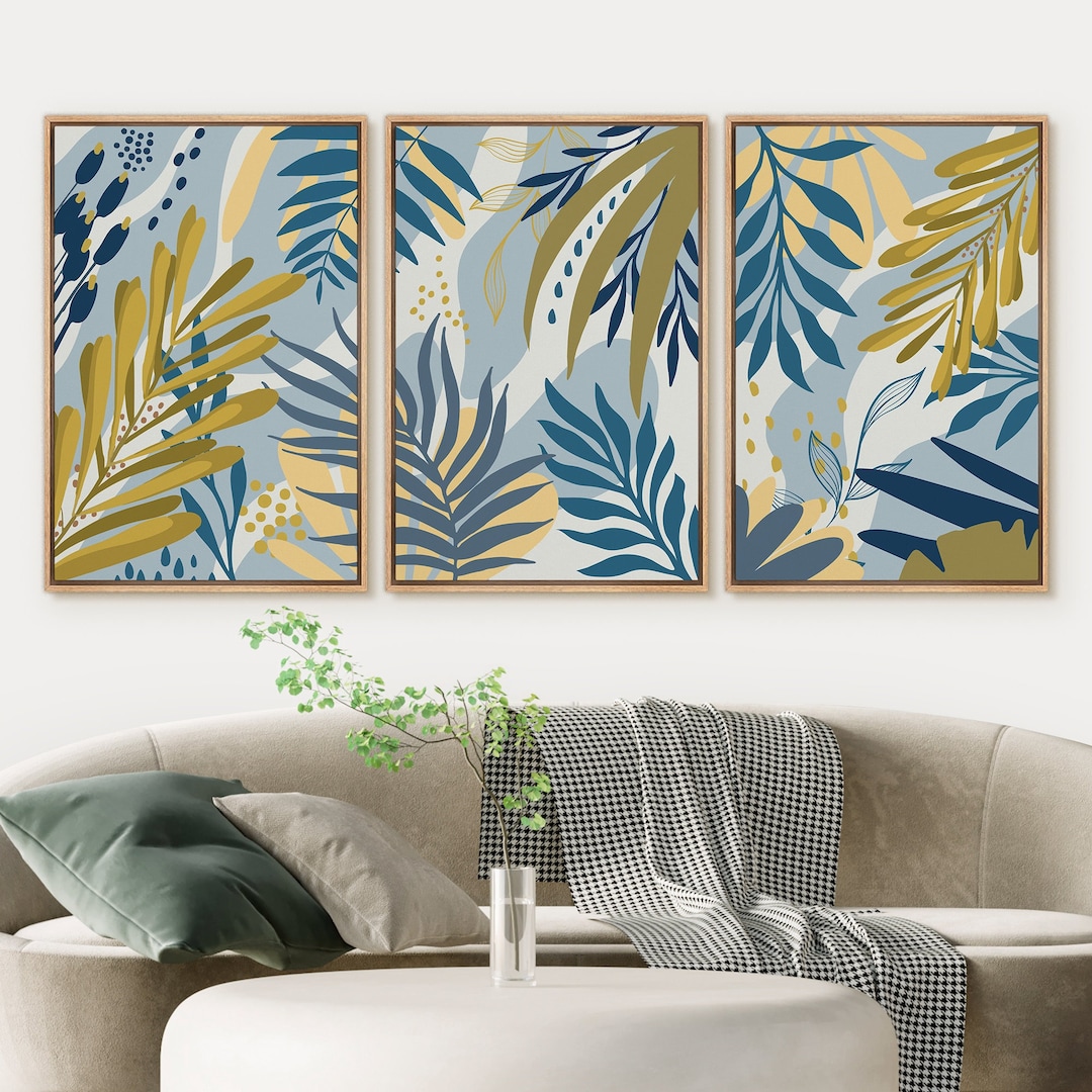 Jungle Palm Leaf, Banana & Fan Palm Leaf, Tropical Plant, Mid-century ...