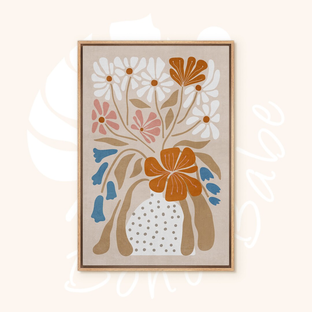 Mid-century Modern, Botanical Print, Flower Market Wall Art, Geometric ...