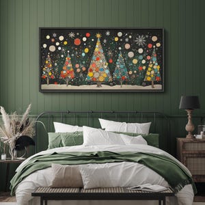 Large Wall Art Framed Canvas Prints Christmas Tree Wall Art Winter ...