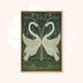 Framed Canvas Wall Art Prints Art Nouveau Swans Art Print Minimalist ...