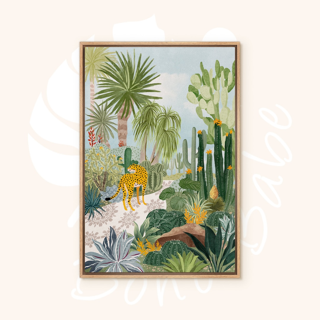 Tropical Cheetah Cat, Emerald Green Jungle Plant, Nature and Animal ...