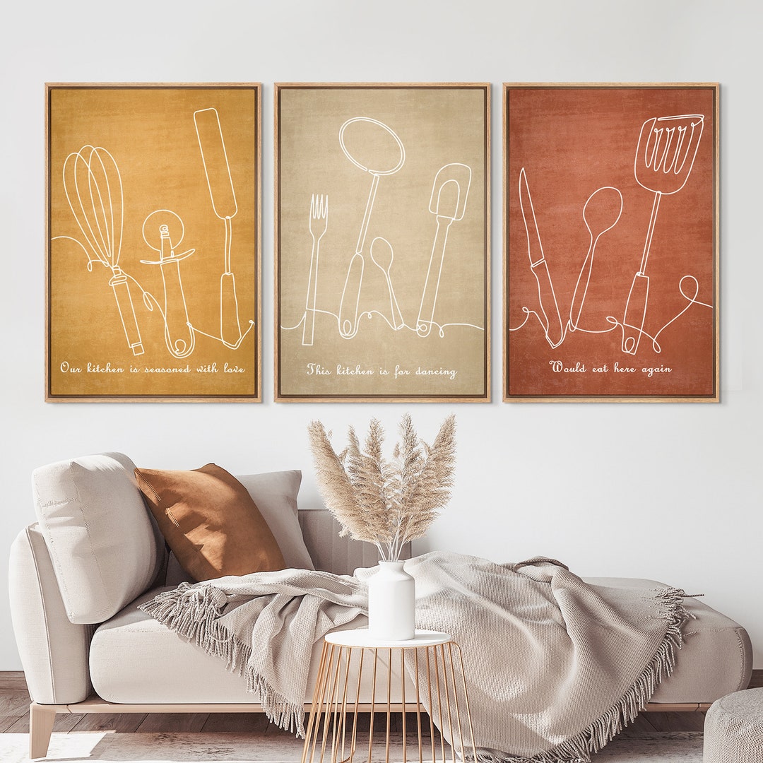 Kitchen Decor, Minimalist Wall Art, Mid-century Modern, Abstract ...