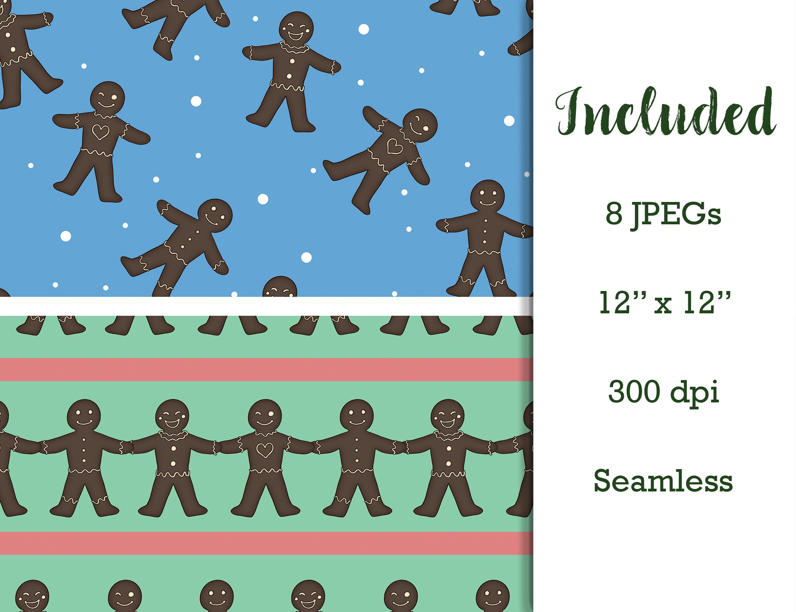 That's A Wrap Digital Paper Set Seamless Downloadable Papers Holiday ...