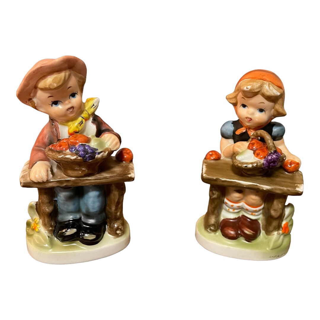 Goebel Hummel - Like Boy and Girl With Fruit and Basket , Figurines ...