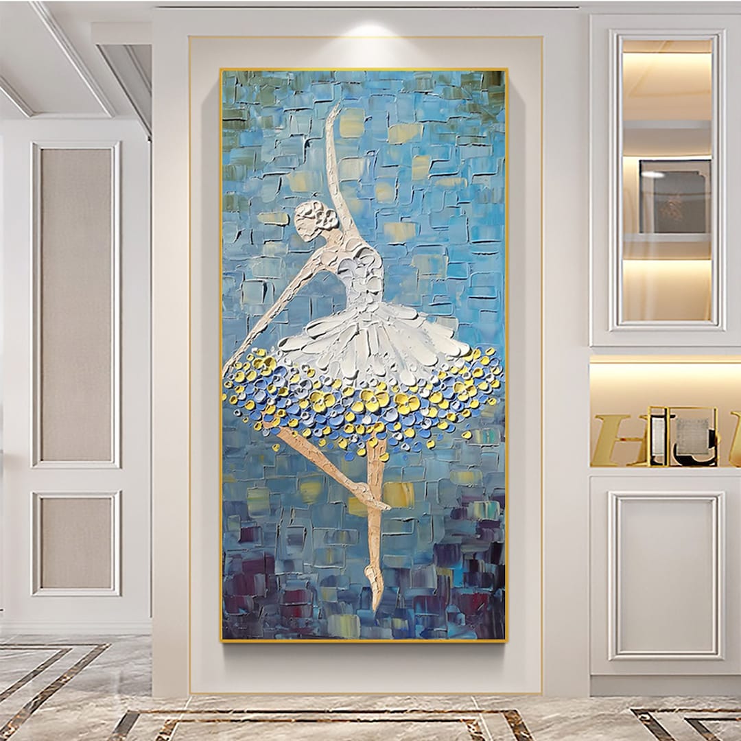 Abstract Ballet Dancer Oil Painting on Canvas, Original Acrylic ...