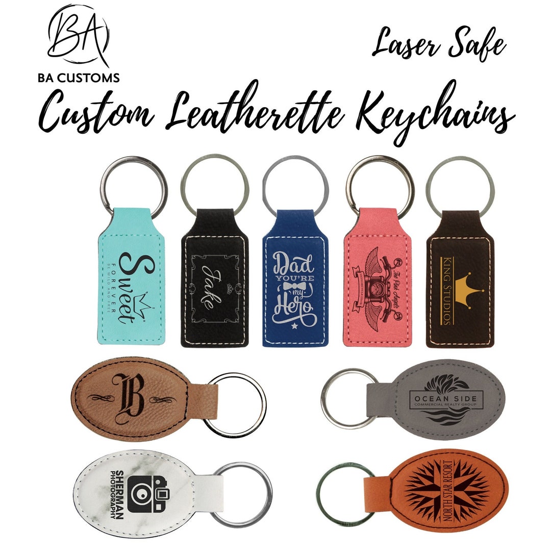 Personalized Leatherette Keychains- Laser Safe- Gifts for Anyone ...