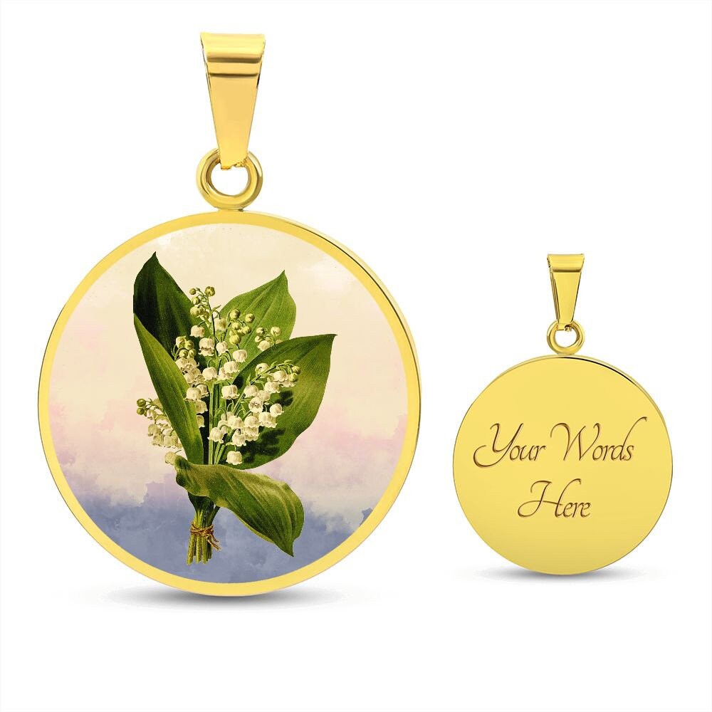 Personalized Lily of the Valley Art, Custom Pendant and Luxury Necklace ...