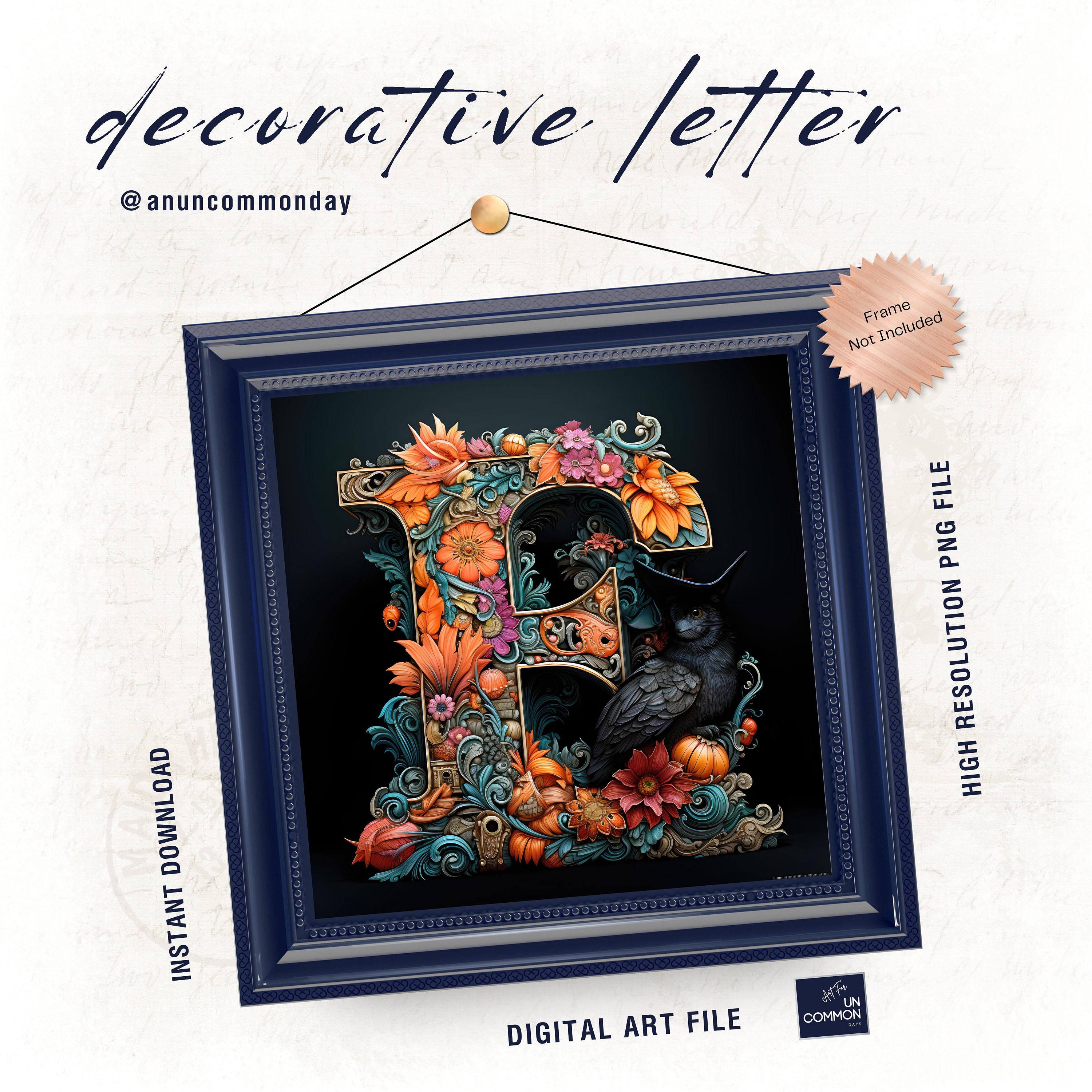 Letter E PNG - Goth Decorative Letters - Digital, Downloadable and ...