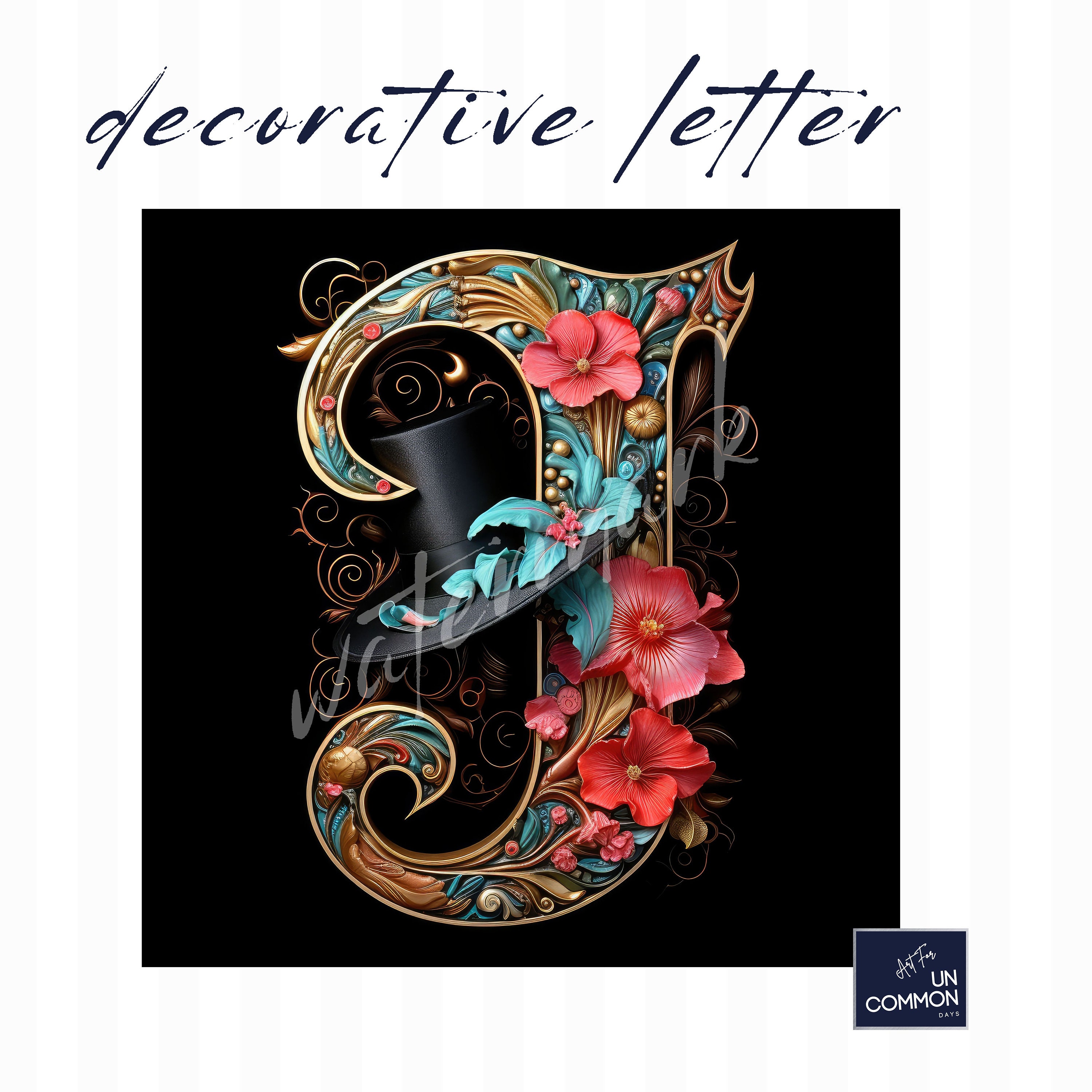 Letter J PNG Goth Decorative Letters Digital, Downloadable and ...
