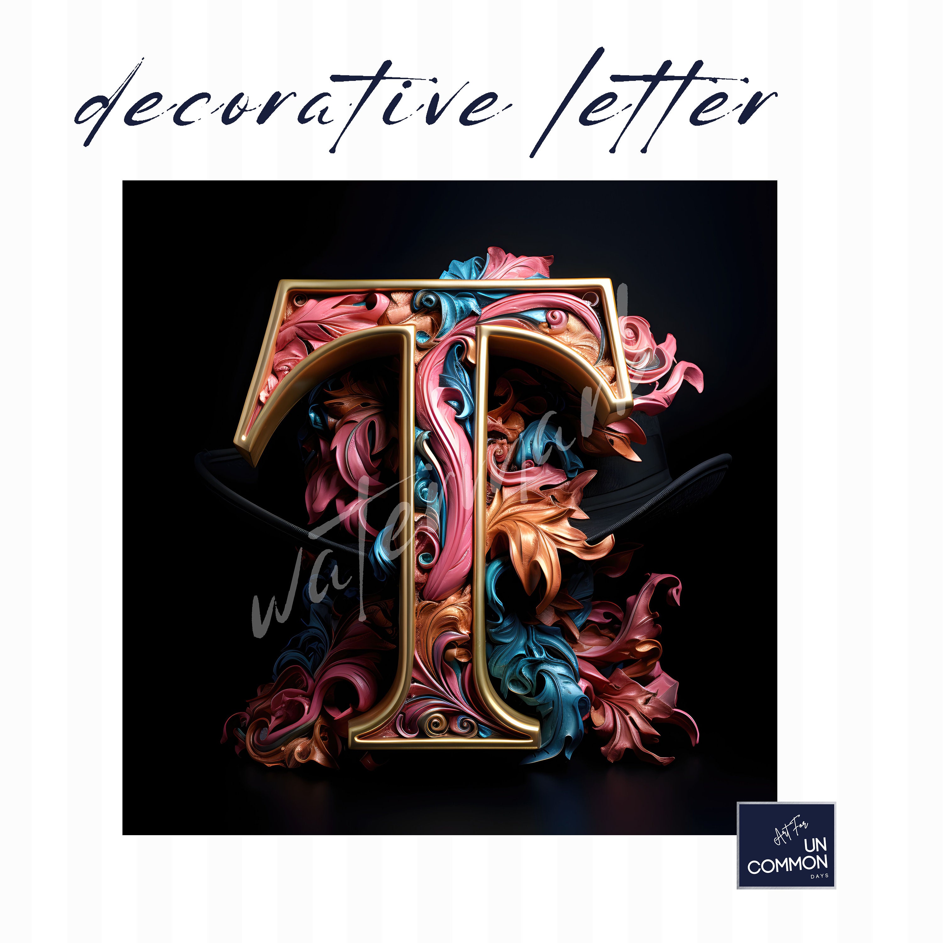 Letter T PNG Goth Decorative Letters Digital Downloadable - Etsy