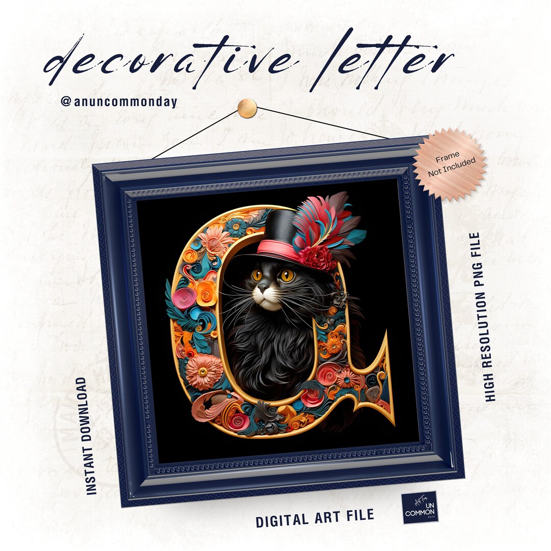 Letter Q PNG - Goth Decorative Letters - Digital, Downloadable and ...