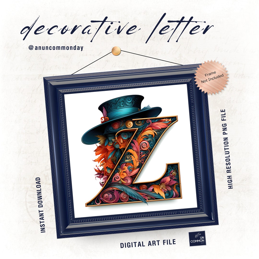 Decorative Letter Z, Art Letters, Digital Downloadable Printable ...