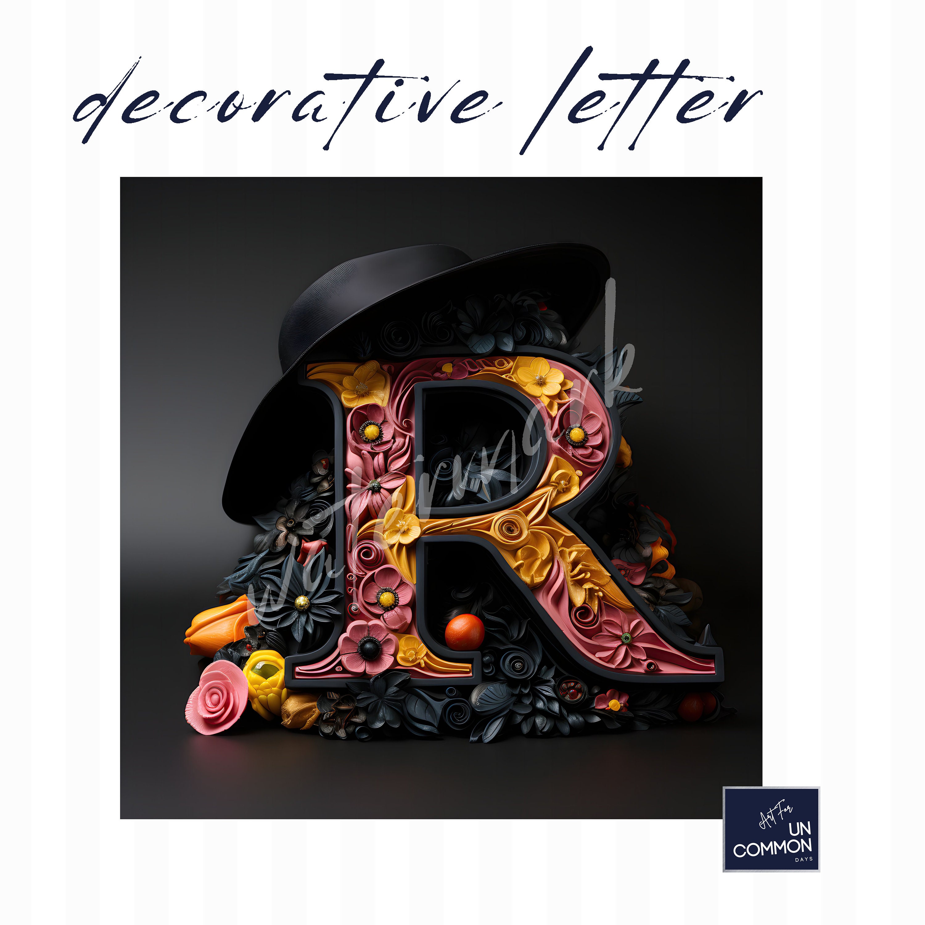 Letter R PNG Goth Decorative Letters Digital Downloadable - Etsy