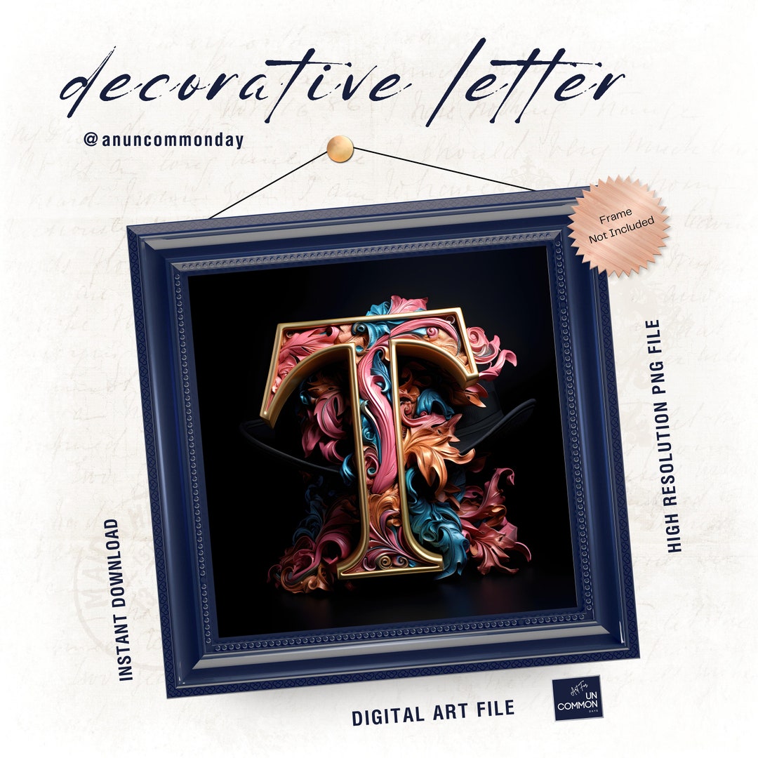 Letter T PNG - Goth Decorative Letters - Digital, Downloadable and ...
